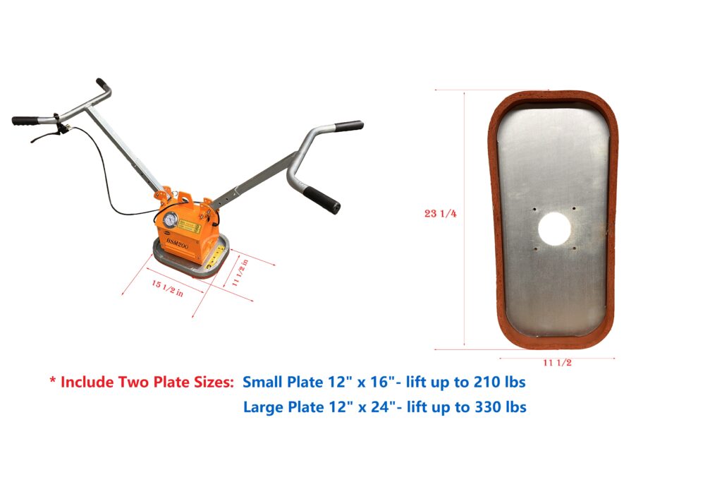 BSM200 – Vacuum Stone Lifter Include Two Plate Sizes – Buddy Equipment